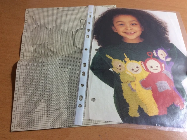 TELETUBBIES JUMPER KNITTING Pattern Double Knit Ages 3-6 £1.50 ...