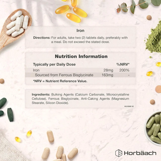 IRON TABLETS HIGH Strength 28Mg | 500 Tablets (8+ Months Supply ...