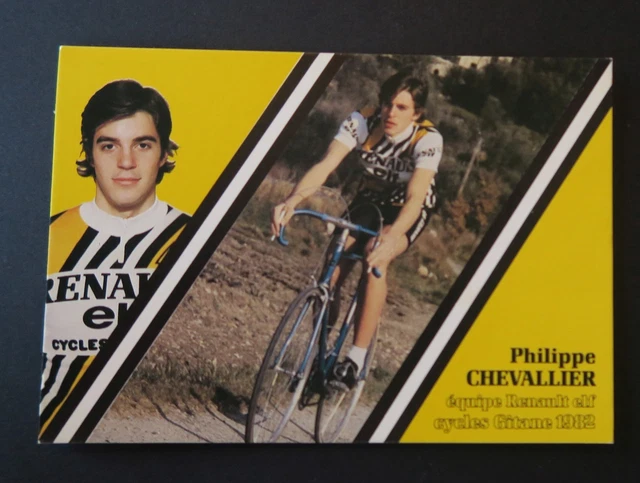 CARTE PHILIPPE CHEVALIER Cycles Gitane 1982 cycliste cyclisme vélo bike ...