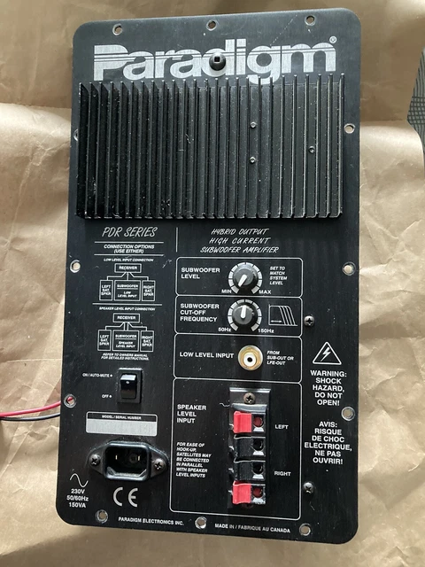 PARADIGM SUBWOOFER BACK Plate Full Working Order 100 Watt Sub £40.00 ...