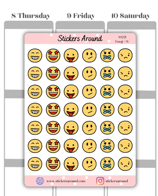 EMOJI ICON PLANNER Stickers - Emojis Mood tracker #6, Calendar ...