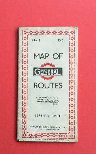 LONDON MAP OF General (Passenger) Routes 1931 - No 1 £17.99 - PicClick UK