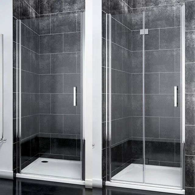 Frameless Bi Fold Pivot Shower Door Enclosure Walk In Cubicle Glass