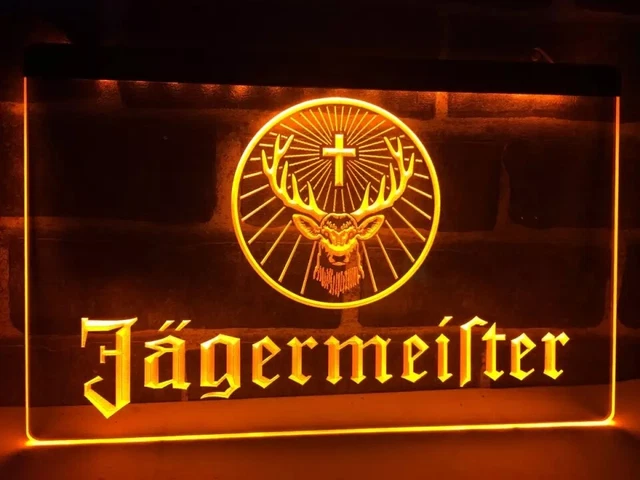 JAGERMEISTER NEON SIGN Led Deer Head Light Jager Bomb Men's Party Bar ...