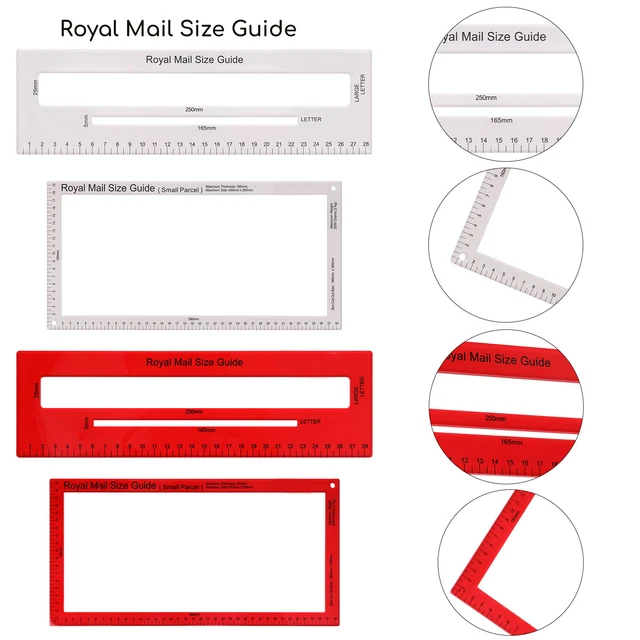ROYAL MAIL LETTER Postal Template Size Guide Postage Ruler PPI Plastic ...
