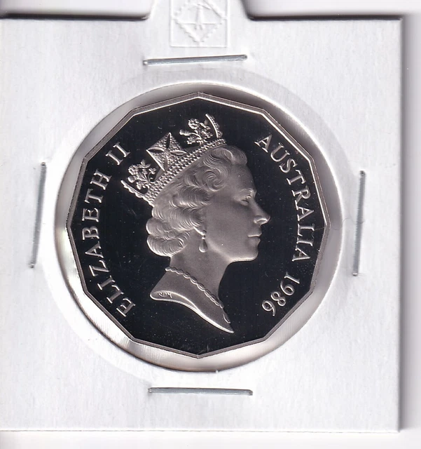AUSTRALIAN PROOF: 1986 50 Cent Coin In 2X2 Holder ,.. , EUR 12,07 ...