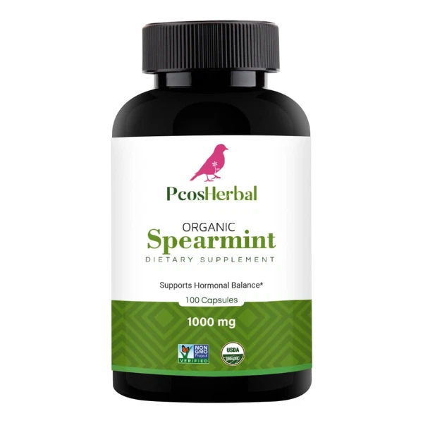 PCOS HERBAL ORGANIC Spearmint Capsules - Hormonal Balance, Clear Acne and Skin £13.36 - PicClick UK
