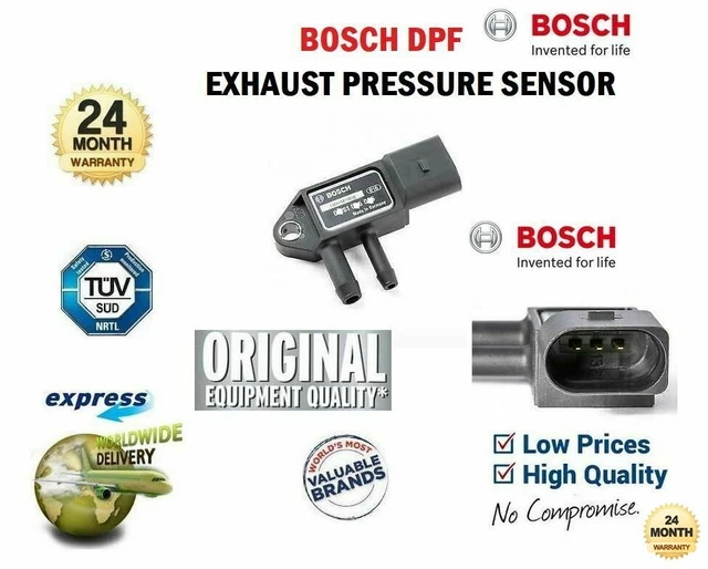 BOSCH DPF EXHAUST PRESSURE SENSOR for VW TOUAREG 3.0 TDI 2006-2010 £41. ...