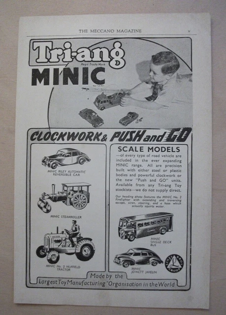 TRI-ANG MINIC 1950'S - Steam Roller - Jowett Javelin - ORIGINAL Meccano ...