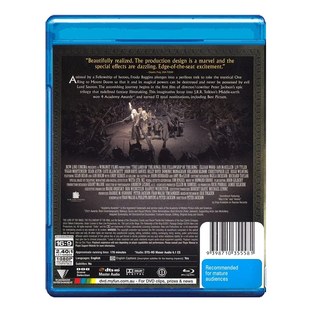THE LORD OF THE RINGS: THE FELLOWSHIP OF THE RING BLU-RAY NEW - Free ...
