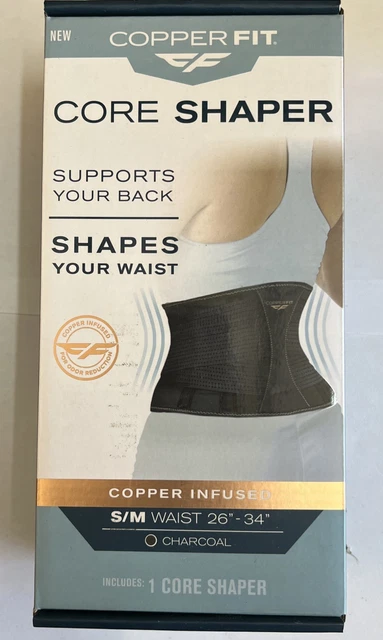 COPPER FIT CORE Shaper Back Support S/M Shapes Waist 26"-34"Charcoal £ ...