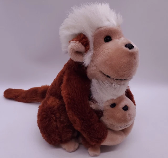 VINTAGE CORONET MONKEY Plush Soft Toy 1981 10" Mum and Baby Monkey ...