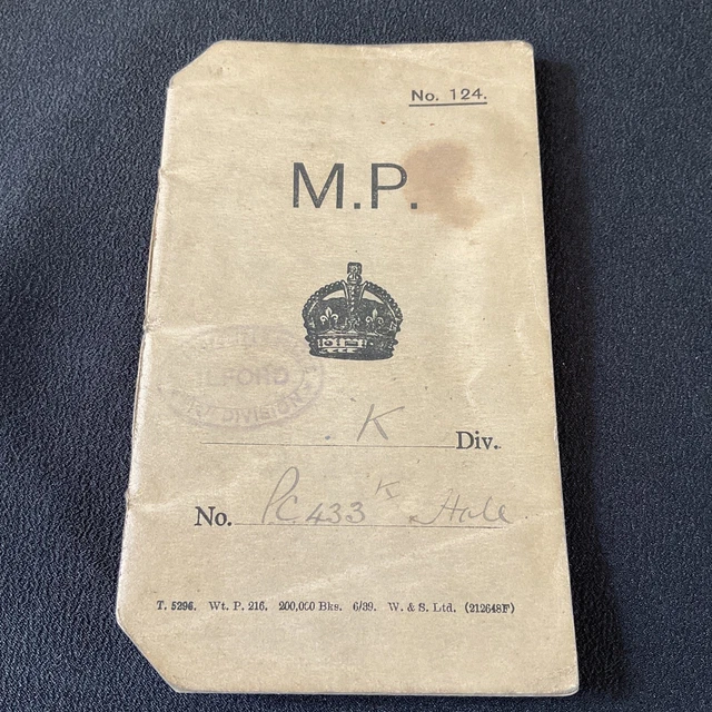 VINTAGE METROPOLITAN POLICE Note Book No124 ~ 1948 ~ hand written ...