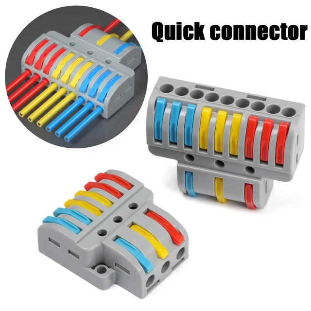 SPLITTER CABLE CONNECTORS Push-in Conductor Quick Wire Connector Terminal Block EUR 4,14 ...
