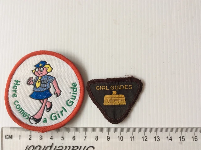 TWO VINTAGE GIRL Guide Patches/Badges Here Comes A Girl Guide Steampunk Shed £9.99 - PicClick UK