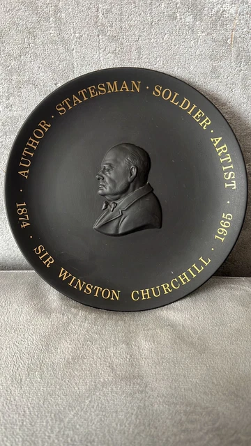 1970'S VINTAGE WEDGWOOD BLACK BASALT WINSTON CHURCHILL CENTENARY PLATE ...