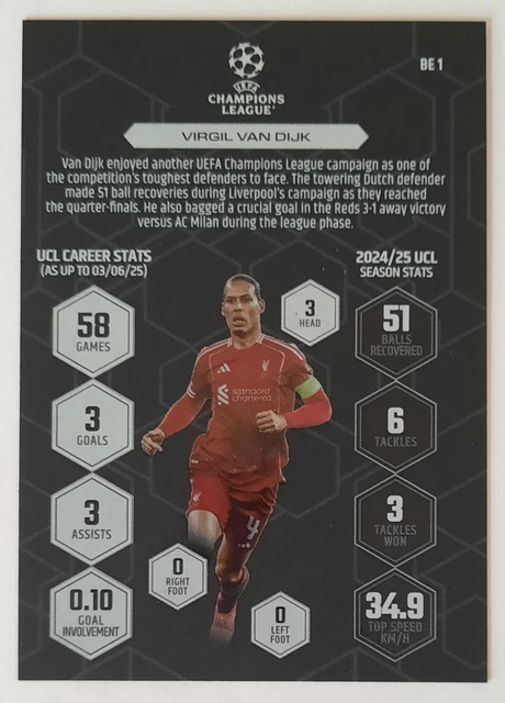 TOPPS MATCH ATTAX Champions League 25/26 Virgil Van Dijk #BE 1 FC Liverpool EUR 5,00 - PicClick DE