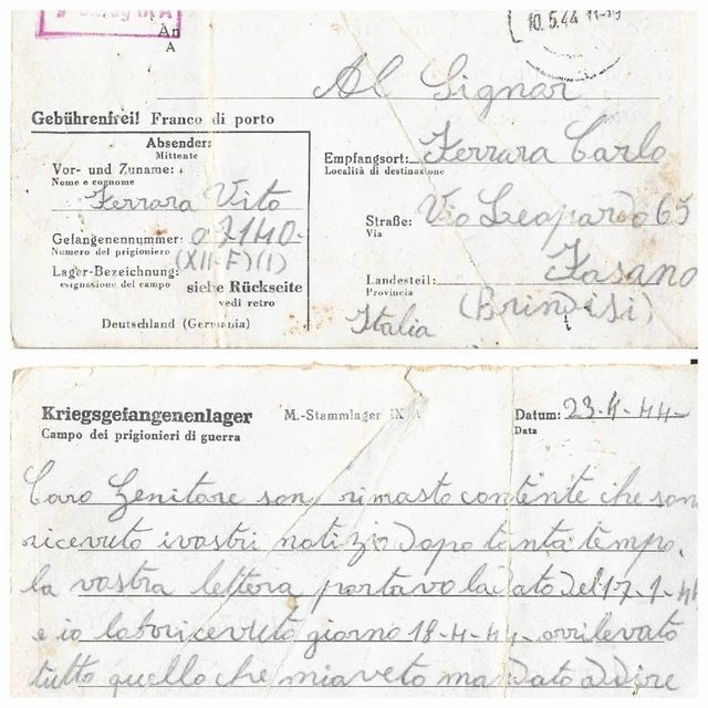 WW2 FRANCHIGIA PRIGIONIERI Guerra Imi Germania Da Stalag Ix A ...