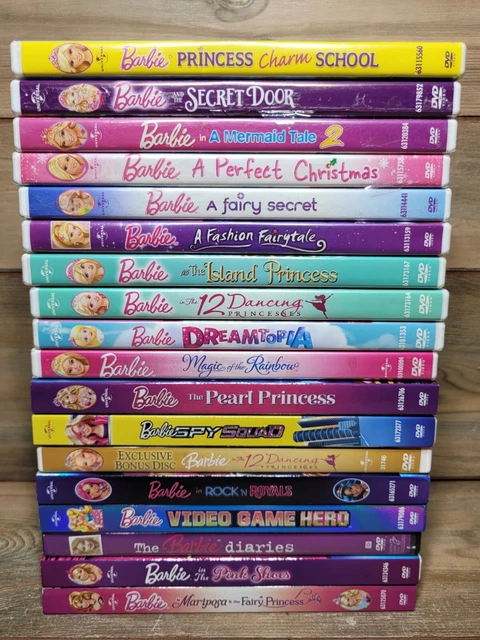 BARBIE DVD LOT Collection of 18 Movies, Mariposa, Spu Squad, Video Game ...