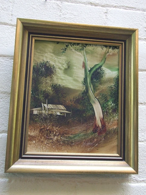 SIGNED JIM CROFTS 81 Australian Oil Painting ' Bush Landscape with Pad ...