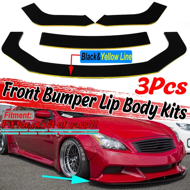 FRONT BUMPER BODY Kit Spoiler Lip YELLOW LINE For INFINITI Q50 Q60 Q70 ...