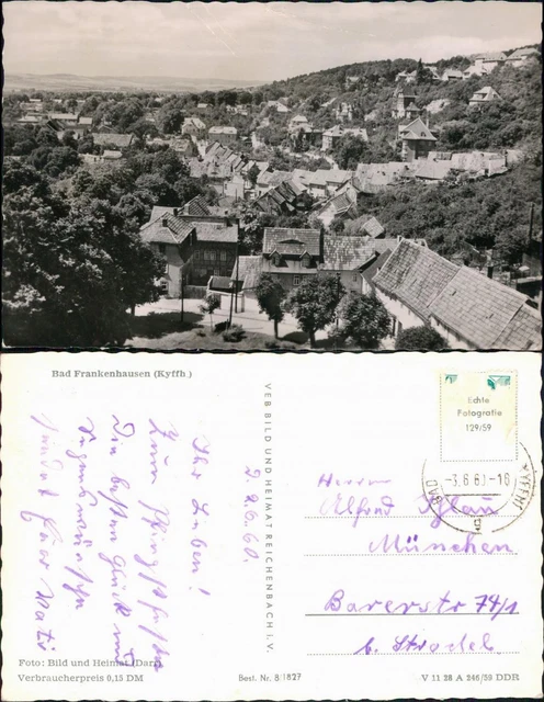 ANSICHTSKARTE BAD FRANKENHAUSEN Blick auf den Ort 1959 EUR 4,05 - PicClick DE
