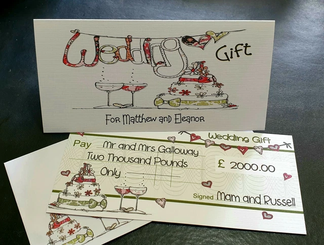 PERSONALISED WEDDING Gift Wallet & Novelty Cheque/Money... Special ...