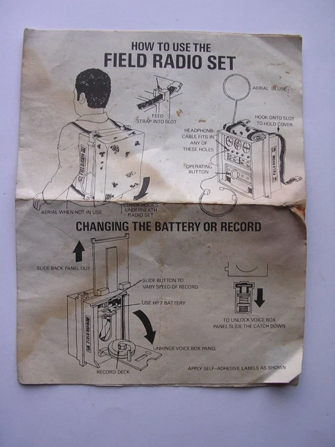 RARE VINTAGE PALITOY/HASBRO Action Man "Field Radio Pack" Leaflet,Gc. £ ...