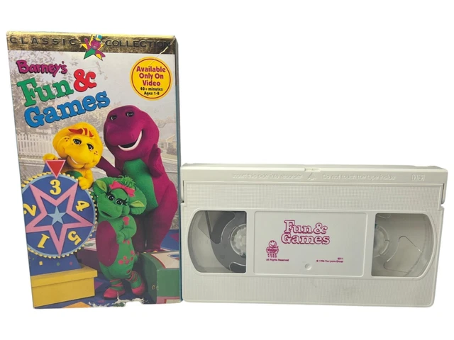 TESTED BARNEY BARNEYS Fun and Games VHS Tape 1996 Classic Collection ...