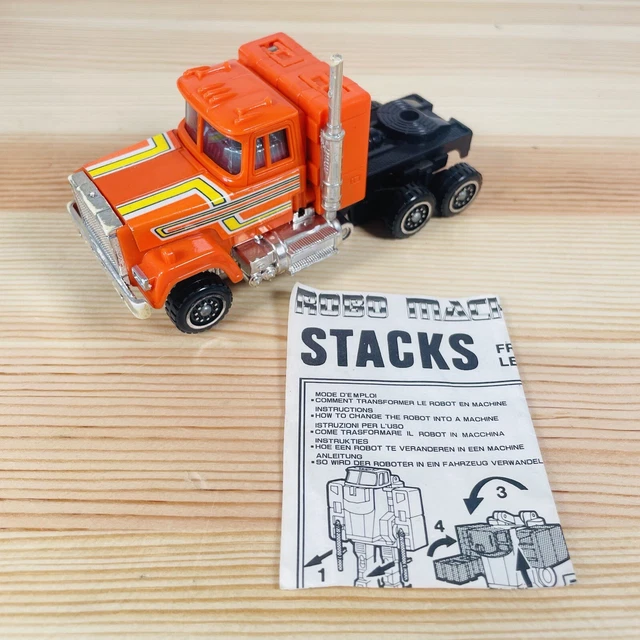 ROBO MACHINES SUPER Go Bots Stacks Transport 1985 Bandai Transformers ...