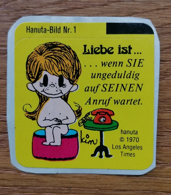 SELTENE STICKER AUFKLEBER Liebe ist Hanuta Ferrero Sammelbilder 70er ...
