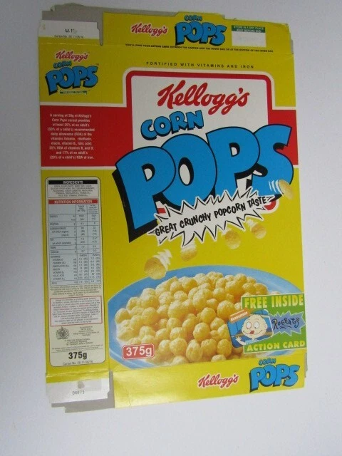 KELLOGGS CORN POPS 1996 RUGRATS Empty Cereal Box 375g Box only £11.99 ...