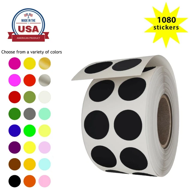 ROUND DOT COLOR Coding 1/2 Inch Stickers 13mm Circle Labels for Crafts ...