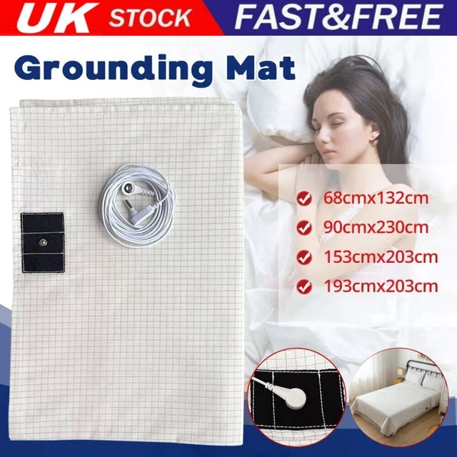 BED EARTHING SHEET Grounding Sheet Mat & Conductive Copper Cord+UK Plug ...