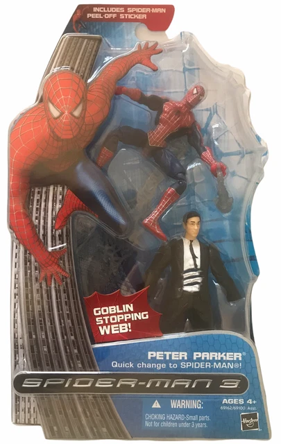 Spider-man 3 Peter Parker Quick Change To Spider-man Action Figure New