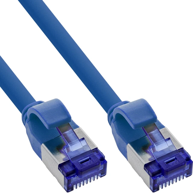 INLINE® PATCHKABEL SLIM, Cat.6A, S/FTP, TPE (LSZH) flexibel, PoE, blau, 1,5m EUR 7,53 - PicClick DE