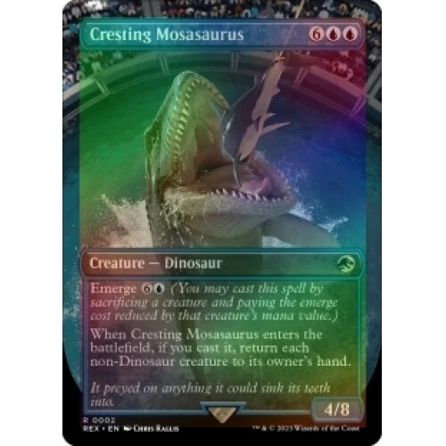 MOSASAURUS FOIL CRESTING (BORDERLESS) Universes Beyond: Jurassic World ...