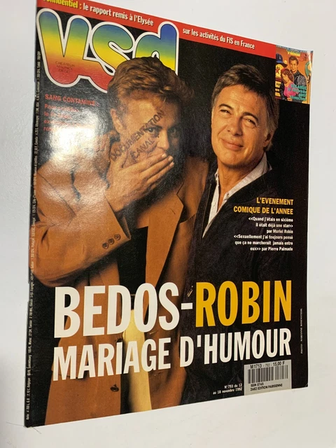 VSD DU 12/11/1992; Bedos-Robin mariage d'humour/ Sang Contaminé/ Dylan ...