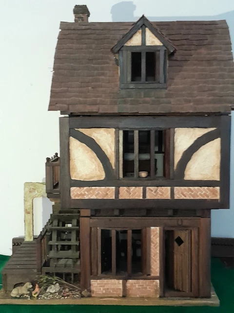 12TH SCALE TUDOR MILL WITH WATER WHEEL DOLLS HOUSE Artisan made £125.52 ...