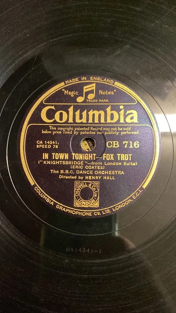 RARE 78RPM RECORD, V+, HENRY HALL : In Town Tonight , Columbia CB 716 £ ...