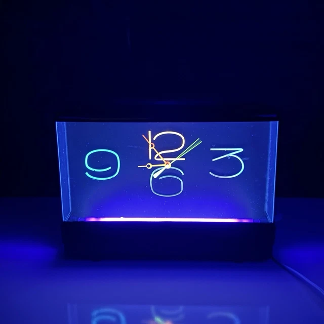VINTAGE 1980’S GEMINI Nuon Display Blacklight Clock Tested USA £110.19 ...