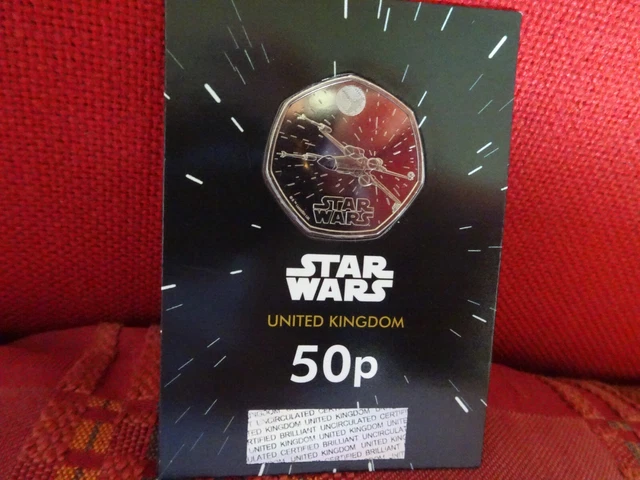 STAR WARS X Wing Fighter 50 p Coin on card Charles 111 2024 £7.00 ...