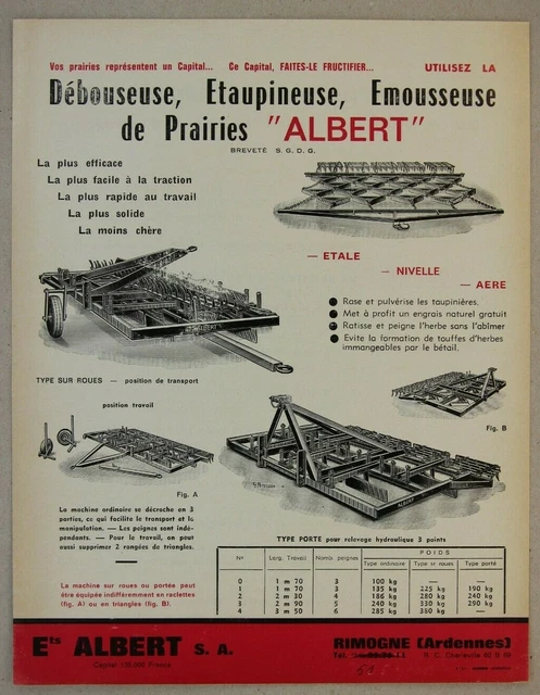 PROSPECTUS BROCHURE ALBERT matériels agricoles tracteur tractor traktor prospekt EUR 16,99 ...