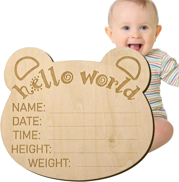 WOODEN BABY ANNOUNCEMENT Sign, Newborn Baby Announcement Sign, 5.9 Inch ...