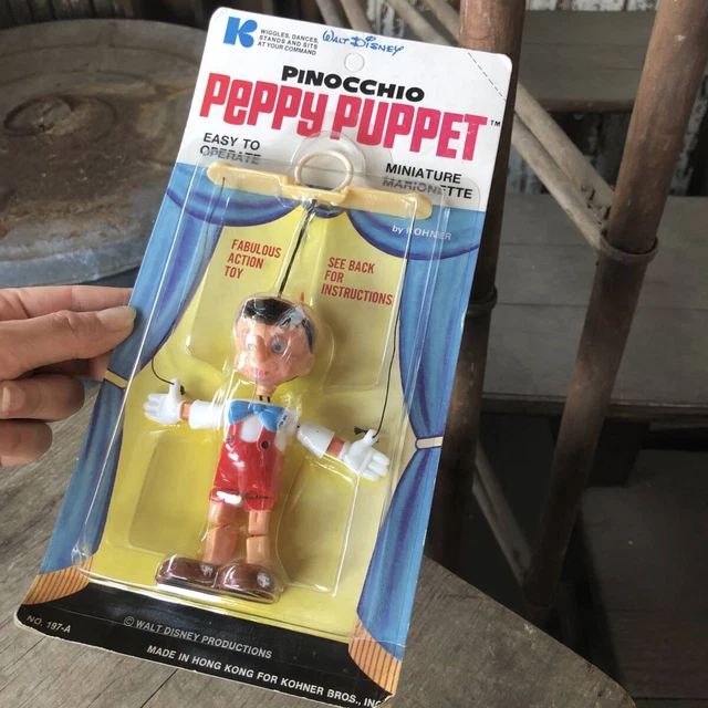 VINTAGE KOHNER DISNEY Pinocchio Peppy Puppet Marionette Figure 70s £143 ...