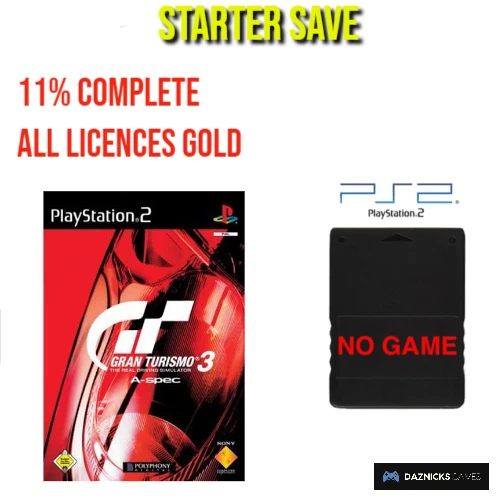 GRAN TURISMO 3 GT3 A Spec Save PS2 Memory Card Unlocked 100% Completed ...