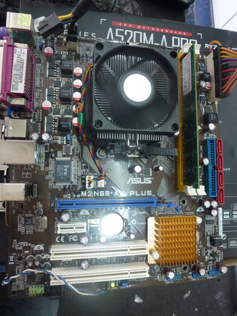 ASUS M2N68-AM PLUS MATX Socket AM2/AM2+ inc cpu/ram ideal retro DOS ...