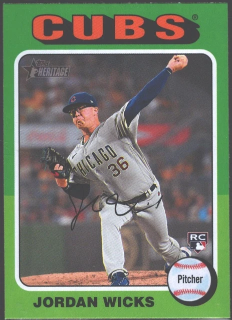2024 TOPPS HERITAGE #390 Jordan Wicks Chicago Cubs Rookie (RC) EUR 3,09 ...