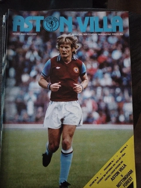 ASTON VILLA VS Nottingham Forest Official Matchday Magazine (Division 1 ...