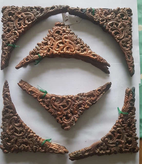 LONGCASE CLOCK BRASS FOLIATE Spandrel Set of 4 130x190mm Ref 61 £29.99 - PicClick UK